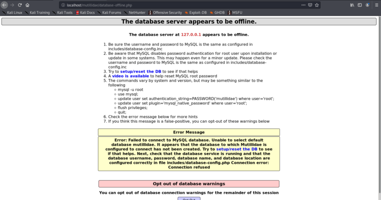How to set up Mutillidae – Linux | VK9 Security