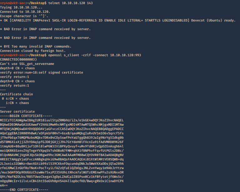25,110,143/tcp SMTP,POP3,IMAP - Enumeration | VK9 Security