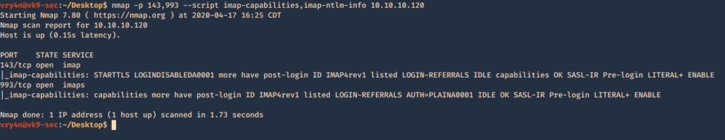 25,110,143/tcp SMTP,POP3,IMAP - Enumeration | VK9 Security